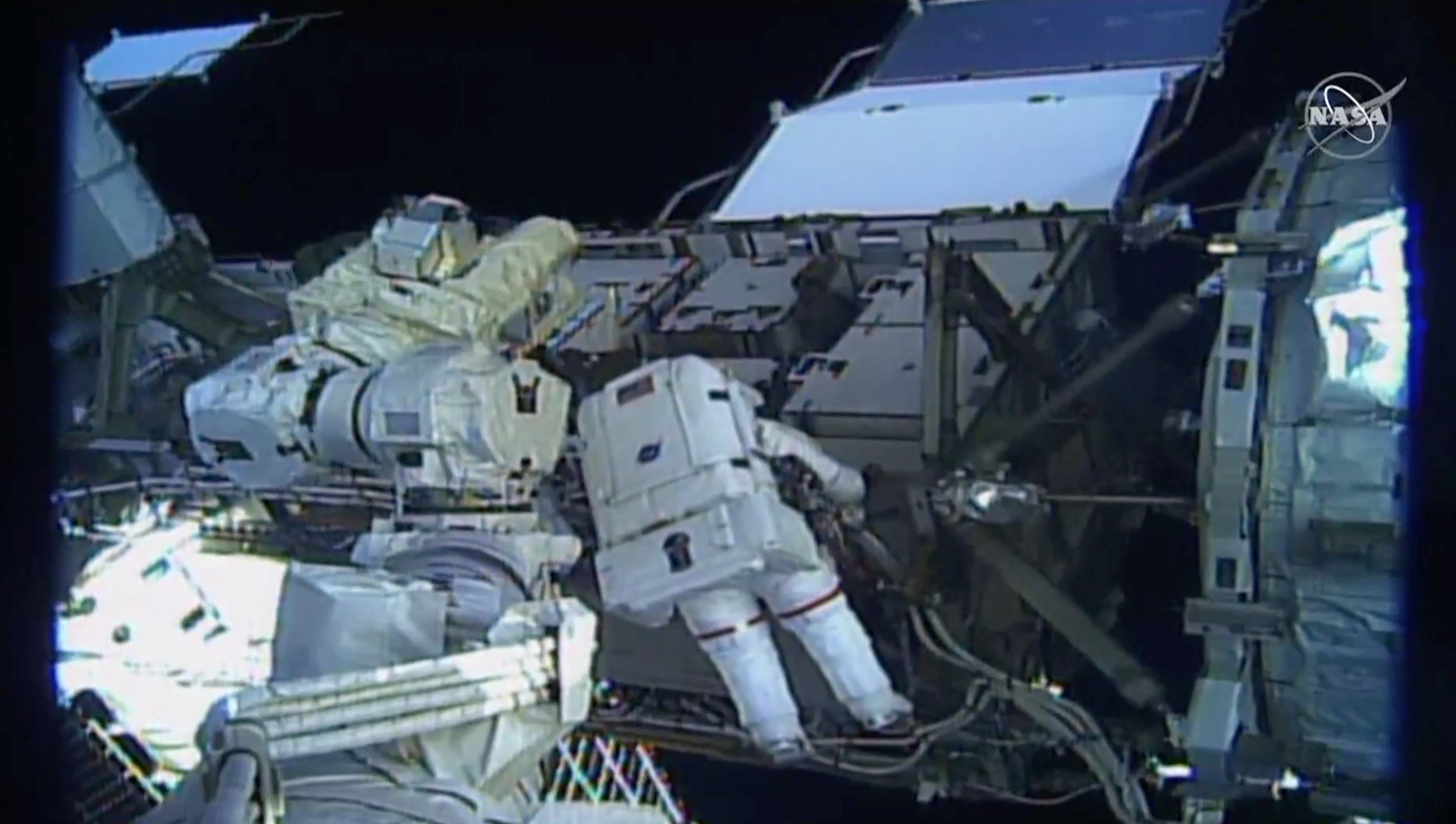 U.S. astronauts embark on the first all-female spacewalk