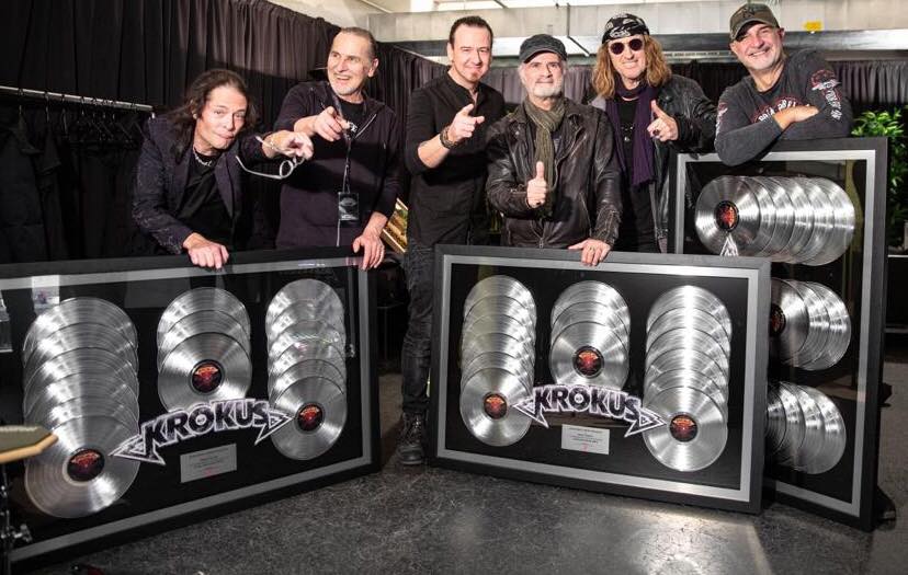 Hard rock band Krokus receive award to commemorate 15 million albums sold