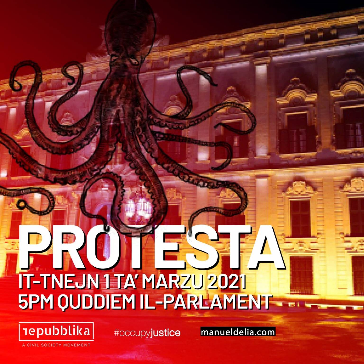 Watch: “Time to protest against the Mafia Piovra that is choking Malta ...