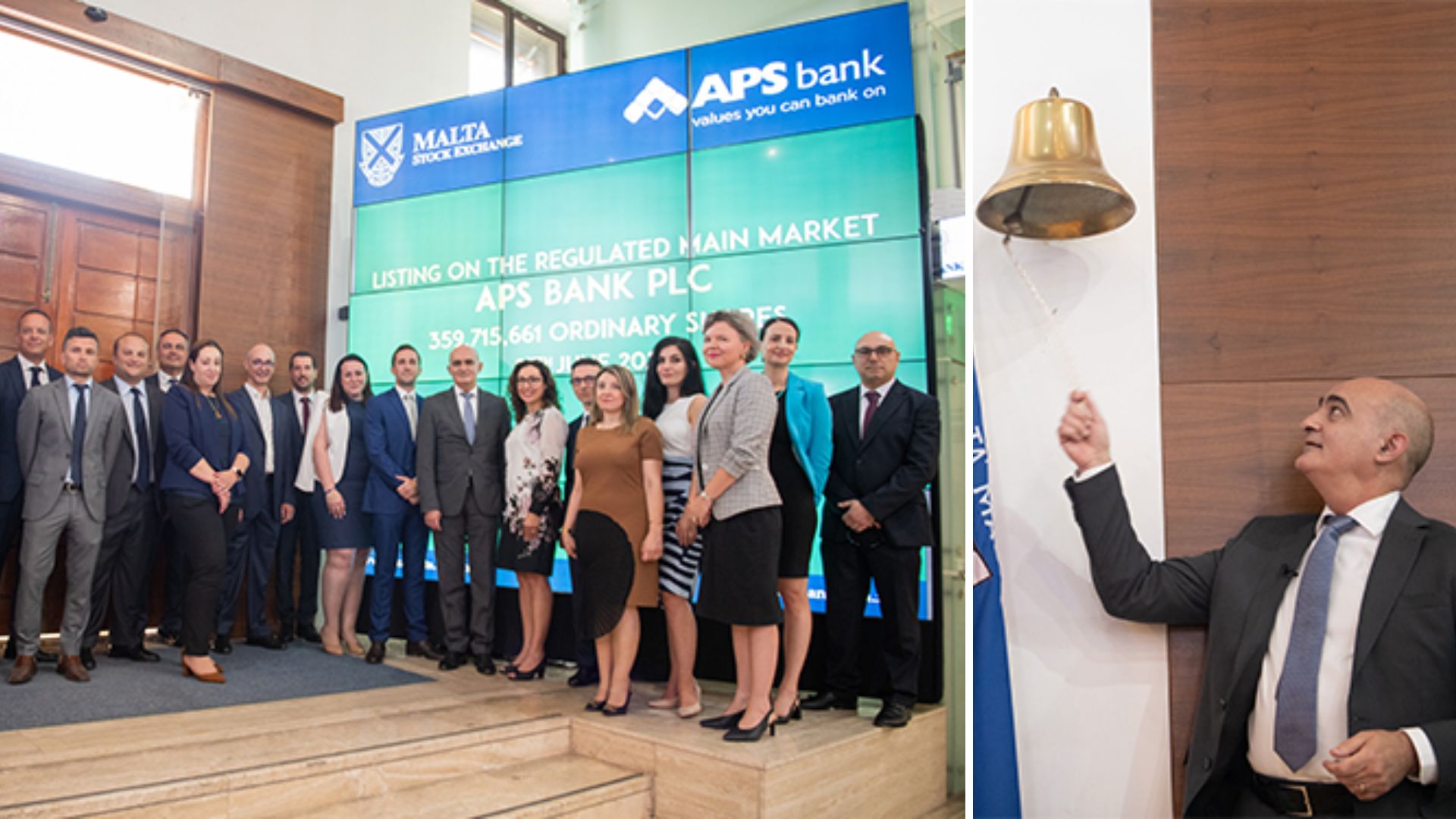 APS bank rings the bell at The Malta Stock Exchange