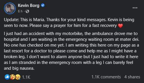 Singer Kevin Borg grievously injured in motorbike accident