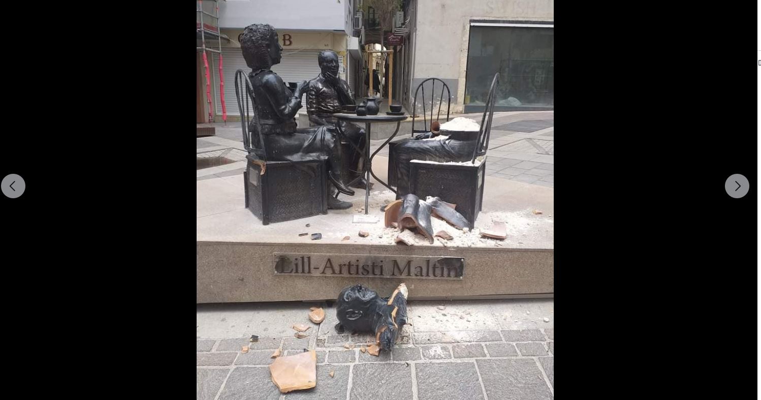 Photos: Statue of Charles Clews in pieces