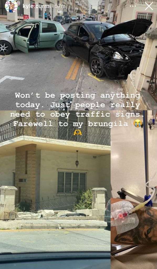 Kyle Curmi ta' Love Island iweġġa' f'inċident tat-traffiku