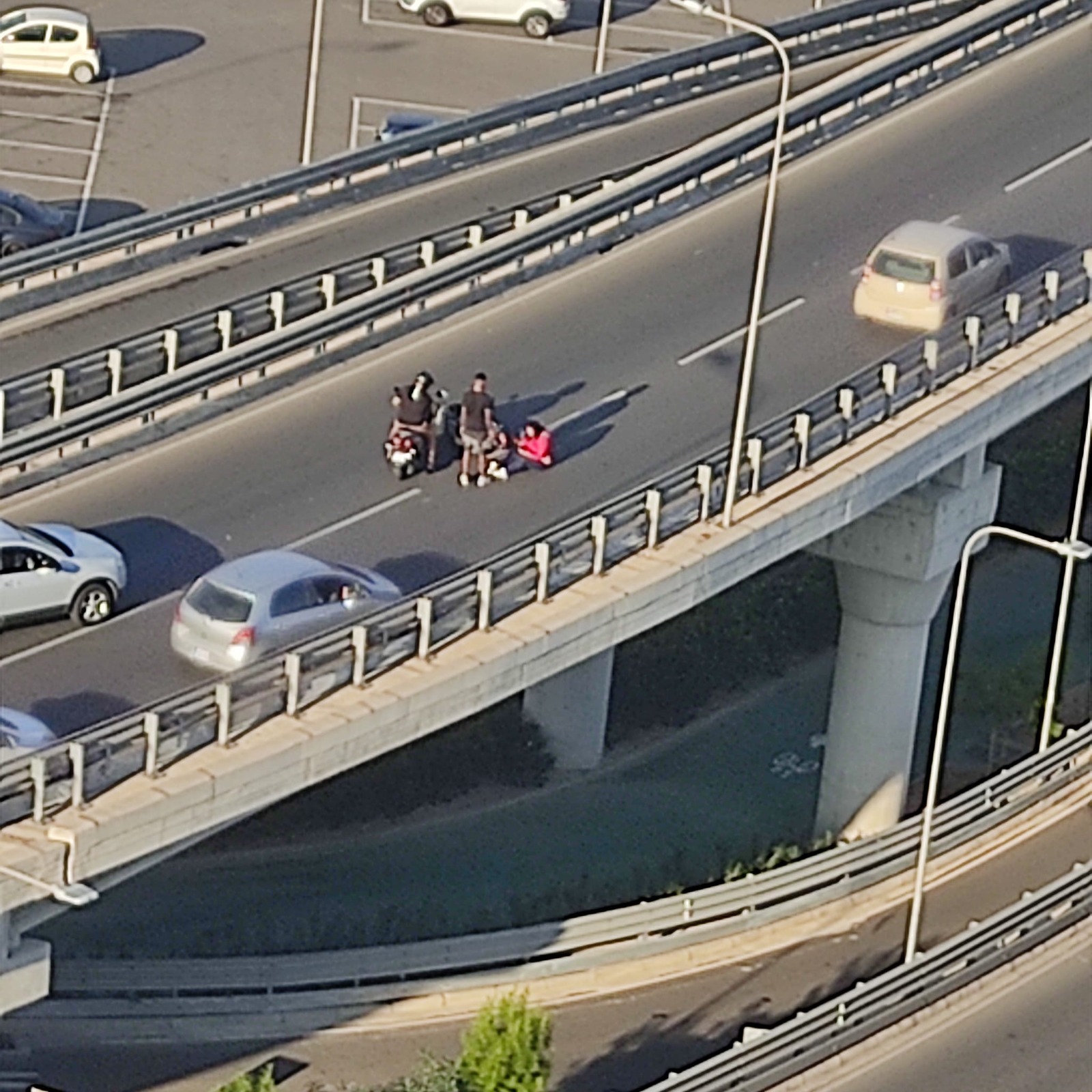 Female motorcyclist skids in busy Marsa road