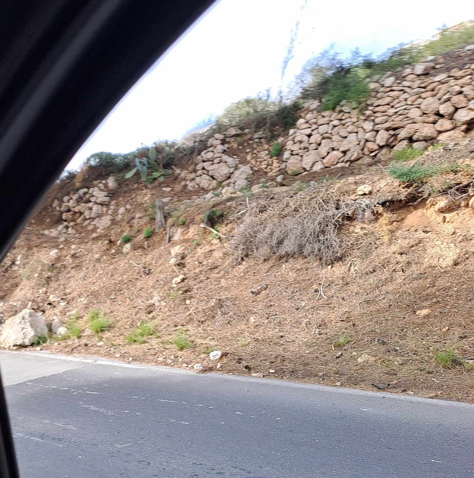 Motorcyclist skids after rocks collapse at Selmun Hill