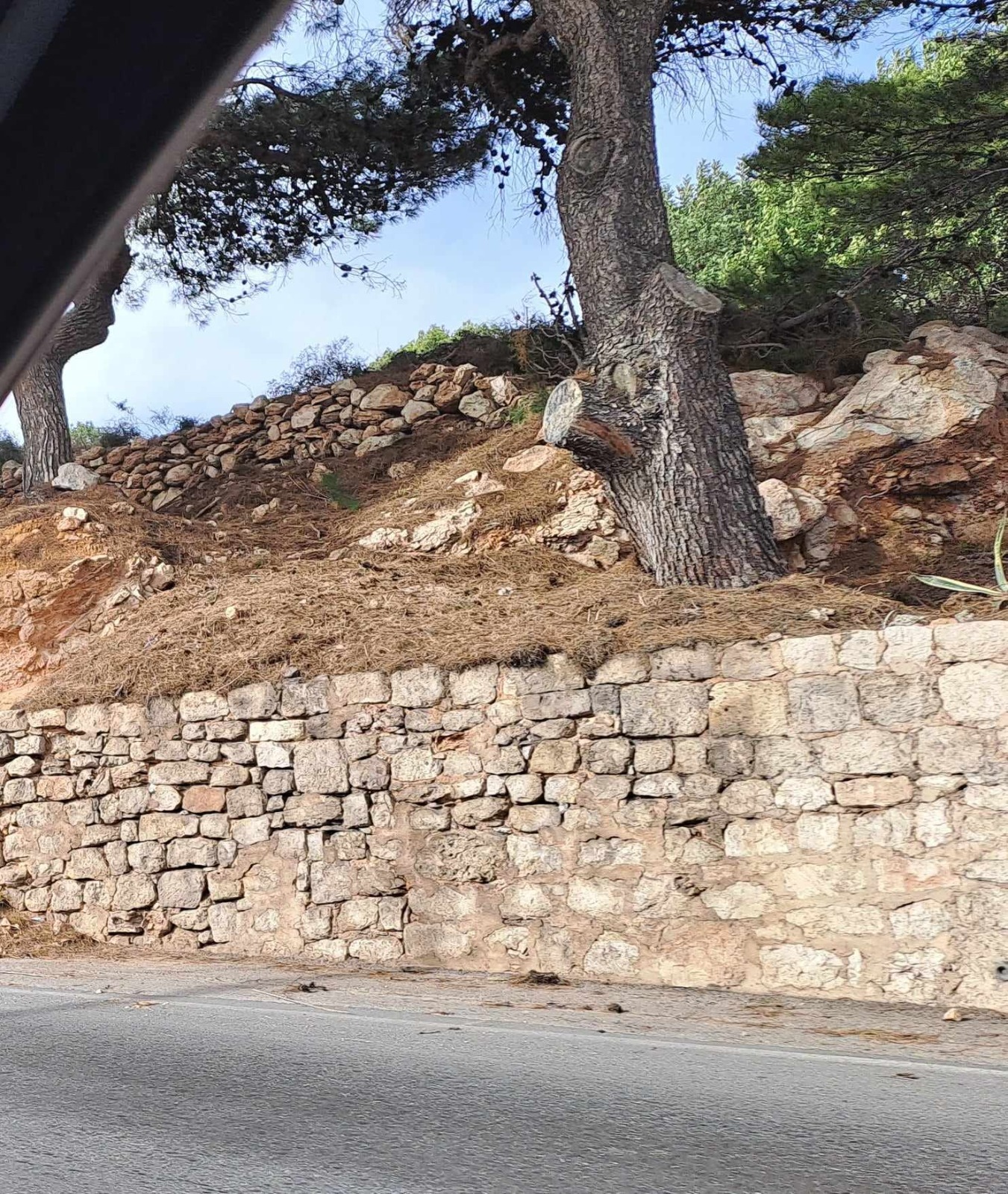 Motorcyclist skids after rocks collapse at Selmun Hill