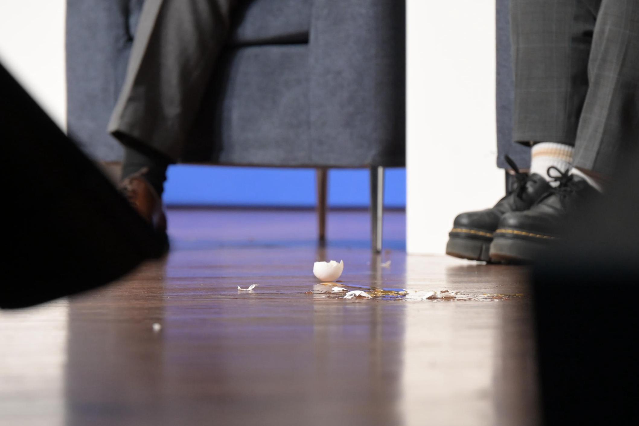 Grech Mintoff throws egg, storms out of MEP debate at University