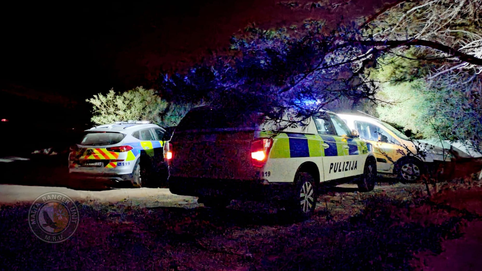 Night spearfishermen attempt to escape police by climbing cliff