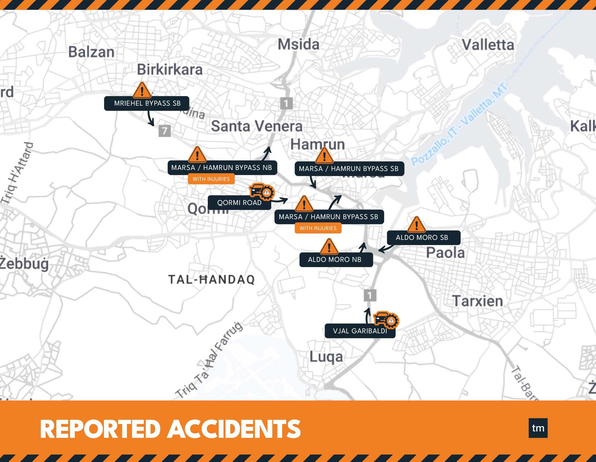 Transport Malta blames morning traffic chaos on nine accidents in Marsa ...