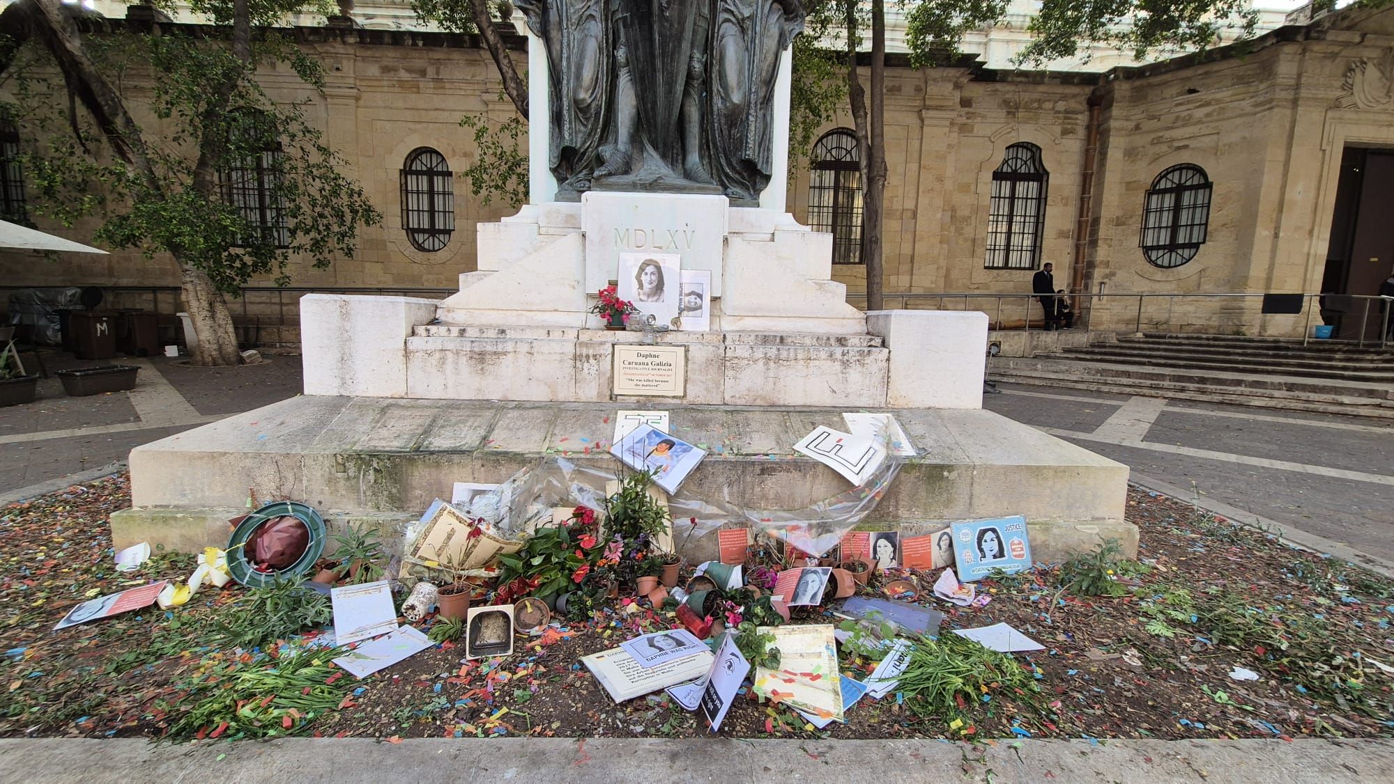 Daphne memorial 'deliberately trashed' during Carnival celebrations