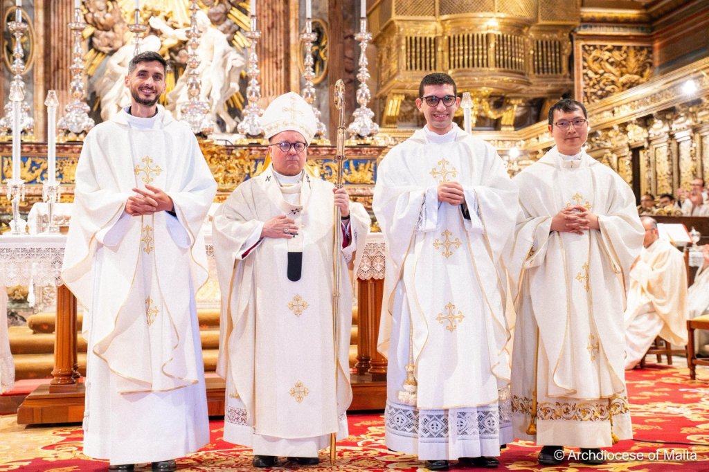 Three new priests ordained by Archbishop Charles Scicluna
