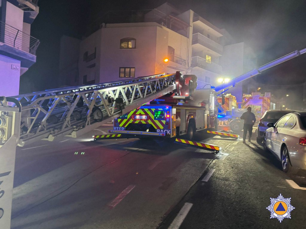 Trapped residents rescued after fire breaks out in Mosta apartment block
